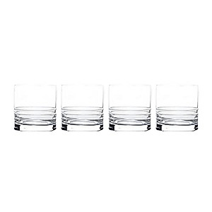 Mikasa Cal Double Old Fashioned Whiskey Glasses, 4 Count (Pack of 1), Clear