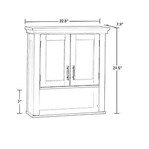 RiverRidge Somerset Two-Door Bathroom Storage, White Wall Cabinet