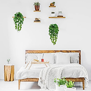 CEWOR 3 Pack Fake Hanging Plants Artificial Potted Plants Small Faux Hanging Vines in Pots for Indoor Outdoor Office Room Decor(Green)
