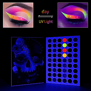 DE'LANCI Big Colorful Eyeshadow Palette Professional 54 Color Board Eye Shadow Bright Neon Glitter Matte Shimmer Makeup Pallet Highly Pigmented Powder EyeShadow for Women Girl Halloween Christmas Gift