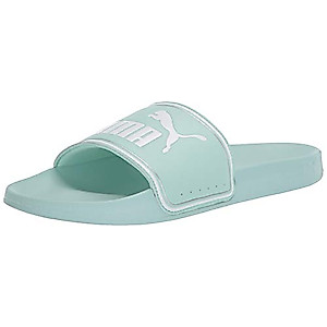 PUMA Leadcat Slide Sandal, Mist Green White Silver, 7 M US