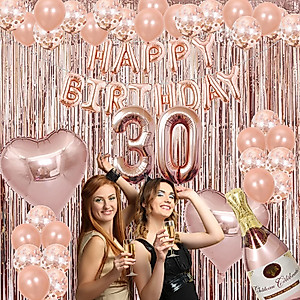 30th Birthday Decorations for her Rose Gold Party Supplies,30 Birthday Decorations for Women,30 Decor Balloons Rose Gold