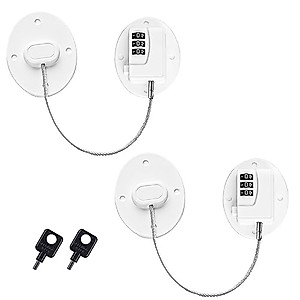 2pcs Refrigerator Lock, Fridge Locks for Kids Self Adhesive No Drilling Refrigerator Door Locks Freezer Lock for Cabinet Window Drawer Appliances