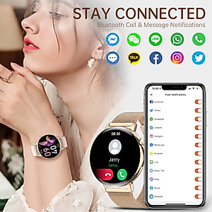 Smart Watch for Women (Make/Answer Call),1.32"HD Screen Smartwatch for Android and iOS Phones Compatible,Fitness Tracker with Heart Rate Sleep Monitor AI Voice digital Waterproof Watch for Women.