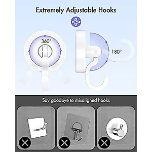 CHOOBY Powerful Adhesive Hooks, 6 Packs Towel Hooks Holder - 10lbs (Max) , Hanging Coat,Hat, Clothes, Handbag, Heavy Duty Shower Wall Hanger Hooks for Bathrooms, Living Room, Bedroom, Kitchen, Door