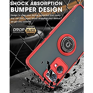 Case for Oppo Reno 7 4G with Ring Kickstand - Soft Skin Feeling - Semitransparent - Anti-Scratch Liquid Silicone Shock-Absorbing (Blue, Reno 7)