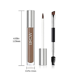 Waterproof Eyebrow Gel for Long Lasting, Highly Tinted Liquid Eye Brow Makeup, Sweatproof, Natural (Brunette)