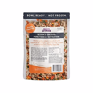 Health Extension Gently Cooked Chicken & Pumpkin Dog Food, (9 oz, 255 g) – Bowl Ready with Bone Broth, Omega-3s & Superfoods for All Life Stages (Case of 10 Pouches)