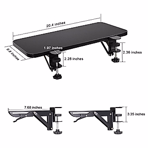 Nillcs Ergonomics Desk Extender Tray,20.4"x9.8" Large Size Foldable Keyboard Tray,Computer Table Extension Arm, Armrest Support for Home and Office