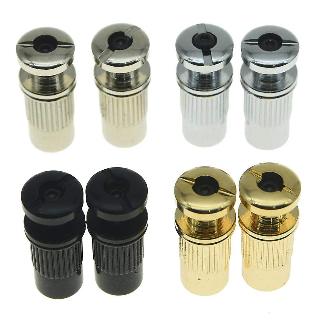 KAISH Guitar Locking Tailpiece Mounting Studs Locking Stop Bar Posts Wraparound Bridge Locking Posts Chrome