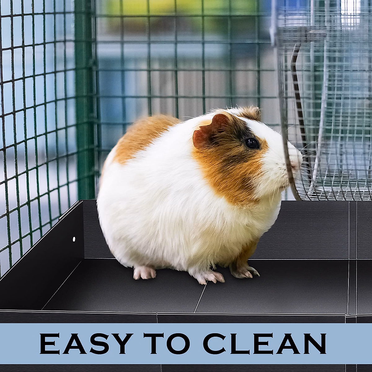Geelin Corrugated Plastic Cage Liners Base 2 x 4 Panel Size Guinea Pig Cage Liner for Guinea Pigs Hedgehogs Rabbits Applied with C&C Cages, Black