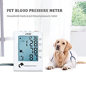 HHE Electronic Vet Use SphygmomanometerAutomatic Animal Vet Use Blood Pressure Monitor Tonometer 5 Cuffs Cat/Dog/Horse/Hamster (White)