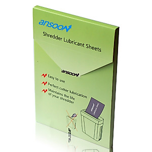 Ansoon 24 Pack Paper Shredder Lubricant Sheets, Paper Shredder Sharpening & Lubricating Sheets