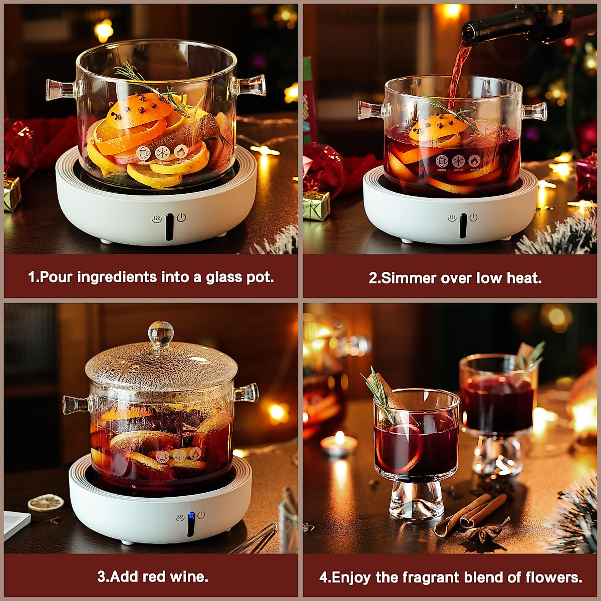 Glass Saucepan 2.0 Liter - Heat Resistant Glass Cooking Pot with Lid Sauce Pan for Soup, Pasta & Baby Food (2000ml/68oz)