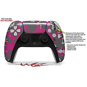 WraptorSkinz Skin Wrap compatible with Sony PS5 DualSense Controller WraptorCamo Old School Camouflage Camo Fuschia Hot Pink (CONTROLLER NOT INCLUDED)