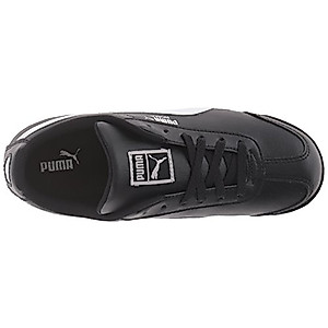PUMA boys Roma Basic JR Sneaker, Black/White/Puma Silver, 4 M US Big Kid