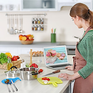 ORBLUE Silicone Spoon Rest for Kitchen Counter, Almond-Shaped Cooking Spoon Holder for Stove Top, Heat Resistant Utensil Rest, 4-PACK