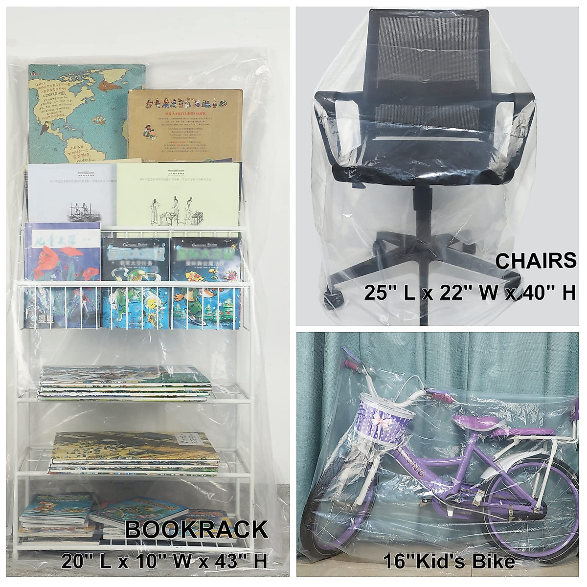 5 Pack 40*60 inches 2Mil Clear Plastic Storage Bags Dustproof Moistureproof Jumbo Moving and storage bag for Blanket Clothes and Big Plush Toys Luggage, Suitcase, Comforter, Chair, Kids Bike,Reusable