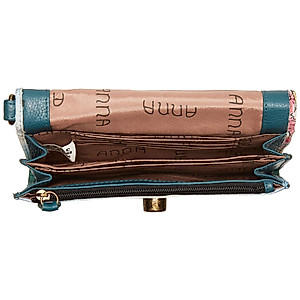 Anna by Anuschka Hand Painted Women’s Genuine Leather - Vintage Wristlet Clutch - Lovable Pandas