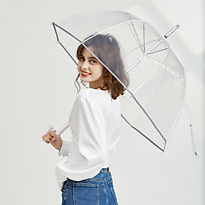 Kung Fu Smith Bubble Clear Umbrella for Weddings, Bulk Large Adult Transparent Umbrella Windproof Dome Rain Bubble Umbrella