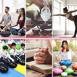 18 Inch Steel Tongue Drum 22 Notes Handpan Drum Tank Drum C Key Professional Music Panda Drum with Travel Bag for Yoga, Meditation, Music Therapy (Color : Black)