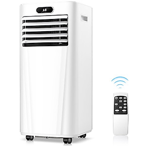 ZAFRO 8,000 BTU Portable Air Conditioners Cools up to 350 Sq.ft, Portable AC Unit Built-in Cool, Dehumidifier, Fan Modes, Room Air Conditioner with Remote/Installation Kits, White