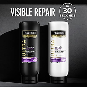 TRESemmé Ultra Keratin Repair Concentrate Shampoo And Conditioner For Damaged Hair Visible Repair in 30 Seconds, Fast-Lather And Fast-Detangle Technology, 2X More Washes Combo Pack, Black