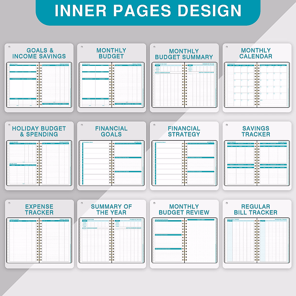Budget Planner - Budget Book with Bill Organizer and Expense Tracker, 6.1" x 8.25", 12 Month Undated Finance Planner/Account Book to Take Control of Your Money, Start Anytime, Black