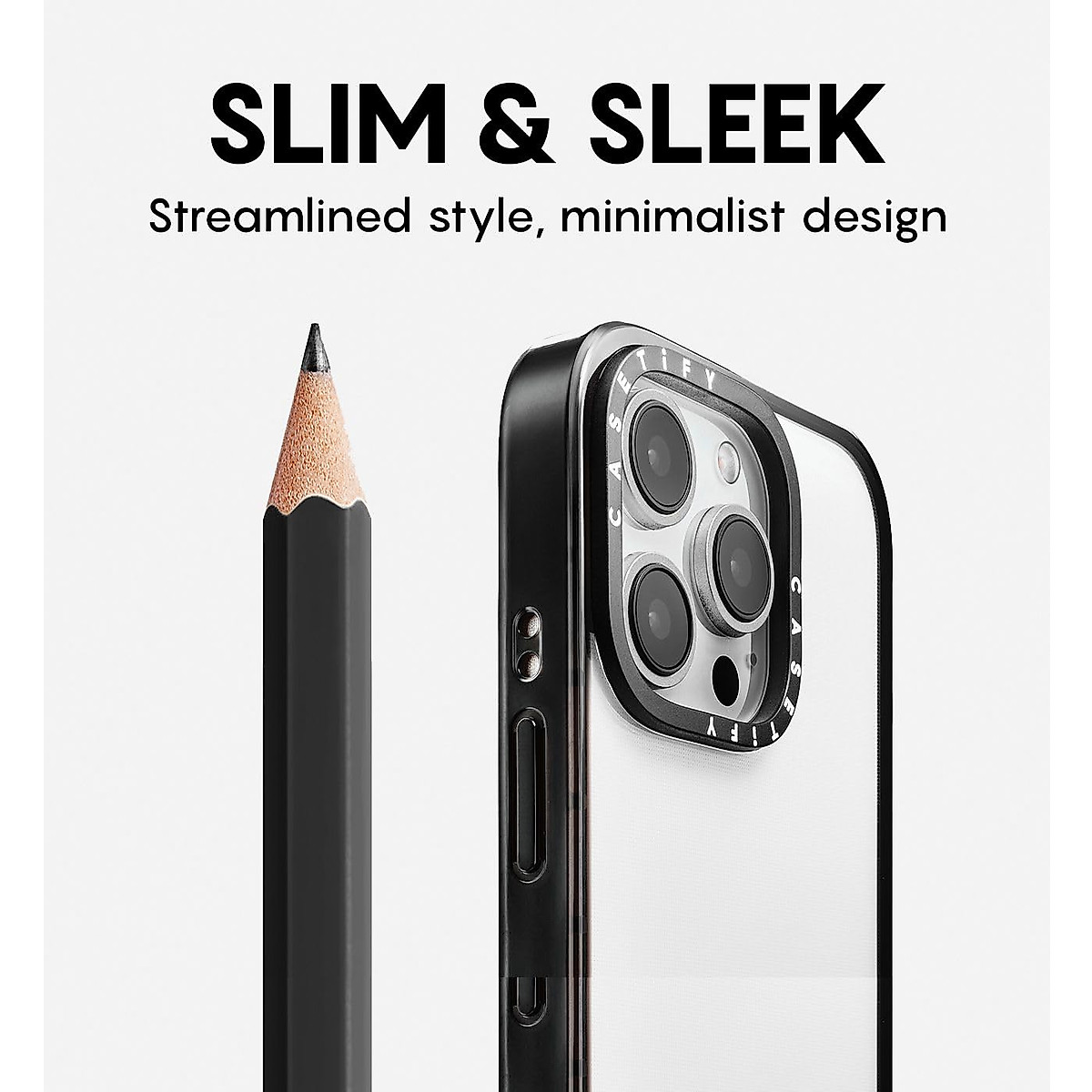 CASETiFY Compact iPhone 13 Pro Max Case [2X Military Grade Drop Tested / 4ft Drop Protection] - Clear Black