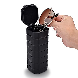 iGuerburn Large Sunglasses Case Hard Shell, Indestructible Travel Glasses Case Waterproof Eyeglasses Tube Case for Oakley (Black)