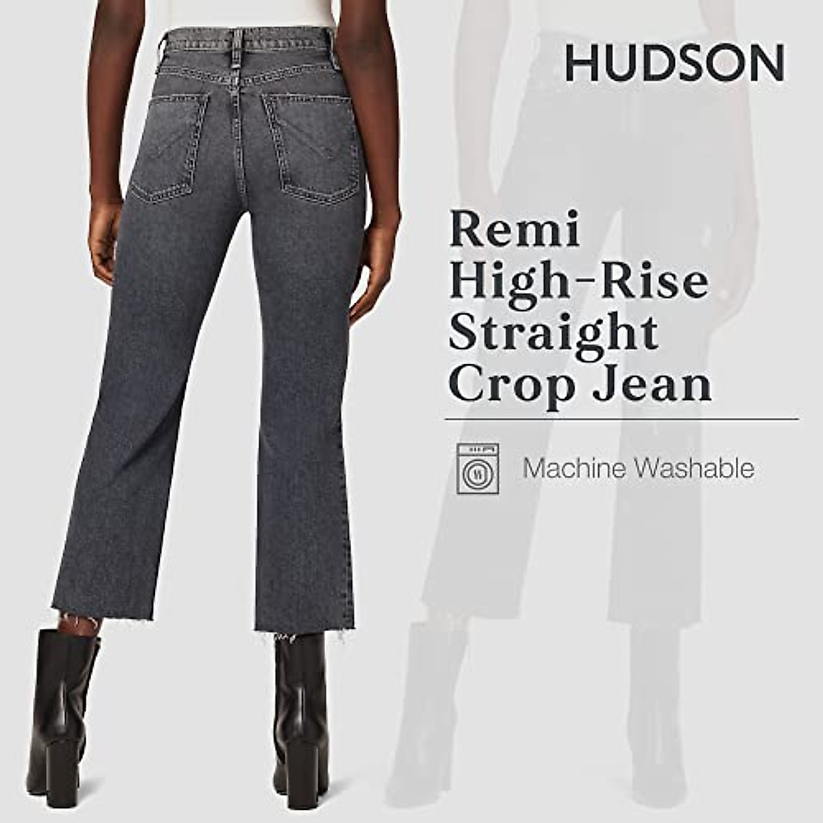 Hudson Jeans Women's Remi High Rise Straight Leg Cropped Jean, Two Hearts, 28