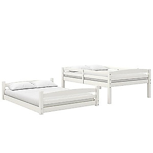 DHP Phoenix Full-Over-Full Floor Bunk Bed, White