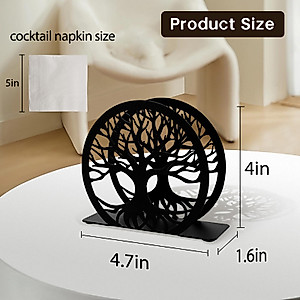 MSJGA Napkin Holder for Table, Standing Napkin Dispenser Outdoor Farmhouse Black Cocktail Napkin Holders for Kitchen Coffee Shop Dining Room (4.7"x 1.6"x 4")