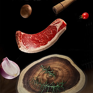 Resafy Round Cutting Board(Dia. 12~14 inch), Exquisite Non-Splicing Acacia Wood Cheese Board, Reversible Round Charcuterie Board (Non-Exact Round, Follow Actual Shape of wood)