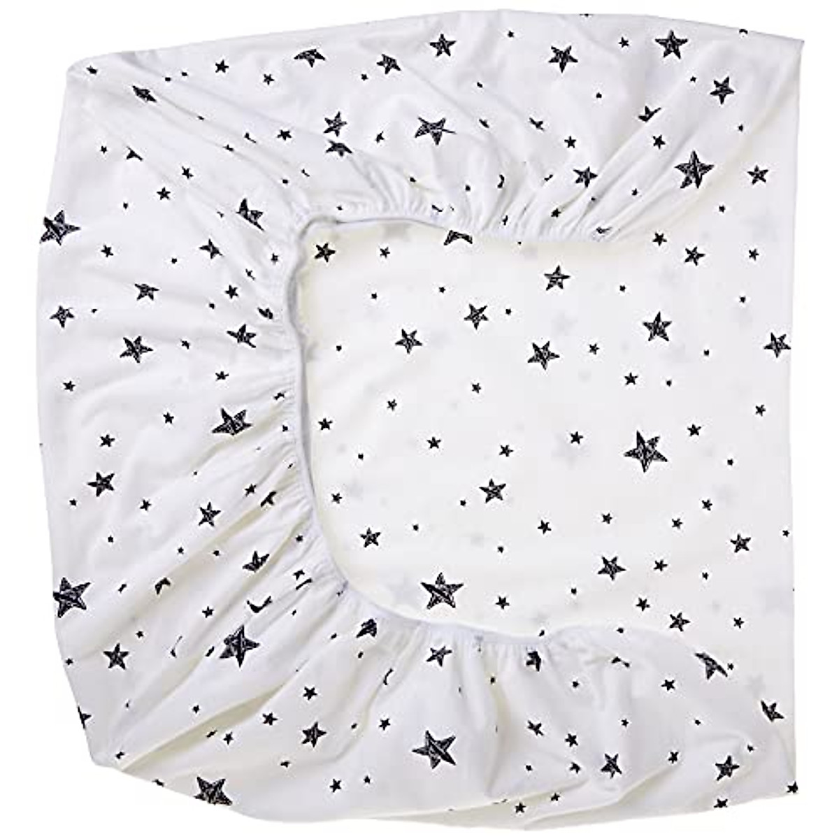 Kushies Crib Sheet Flannel Scribble Stars Black & White (S330-609)