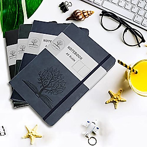 Daofary A5 Journal Notebook, Leather Ruled Notebooks 160 Pages Diary 100gsm Thick Paper Writing Hardcover Notebook with Pocket for Work Men Woman 8.4 x 5.7 in
