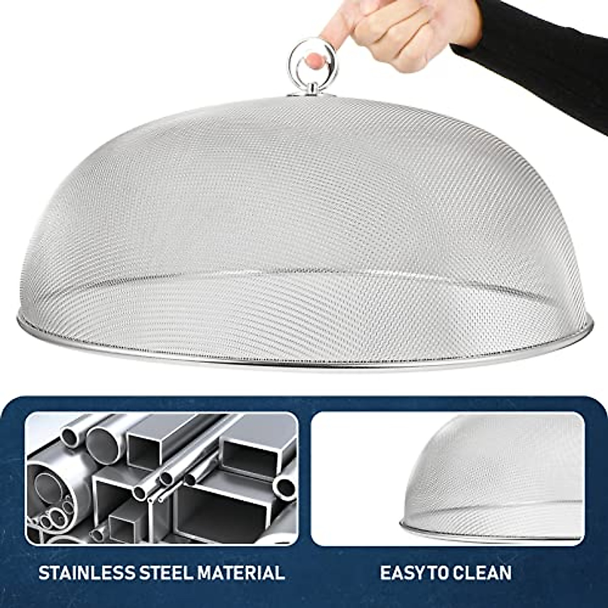 Food Tents 1pc Mesh Food Cover, Stainless Steel Food Tent, Large Screen Food Cover Tent, Metal Mesh Food Cover for Indoor Outdoor Picnic Caming (15.7inch/ 40cm) Picnic Accessories