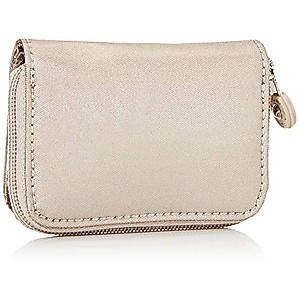 Kipling Women's Tops Wallet, Compact, Practical, Nylon Travel Card Holder, Metallic Glow