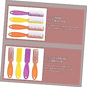 FRCOLOR 4pcs portable brush nails brush Essential nail tool nail cleaner brush nail cleaning kit pinceles para uñas acrilicas Hand Nail Clean long handle nail brush major