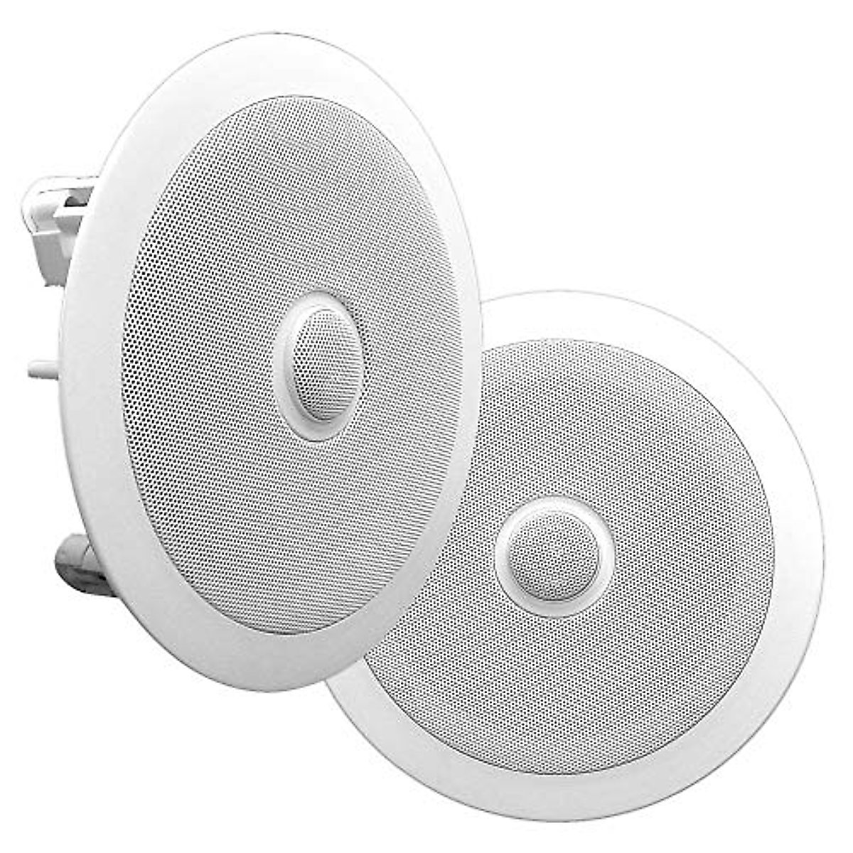 Pyle 6.5'' In-Wall/In-Ceiling Midbass Speakers (Pair) - 2-Way Woofer Speaker System Directable 1” Titanium Dome Tweeter Flush Mount Design w/ 65Hz - 22kHz Frequency Response 250 Watts Peak - PDIC60