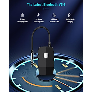 Golvery Upgraded Bluetooth 5.4 Receiver for Speaker, Wireless Audio Adapter for Home Audio Car Stereo with 3.5mm RCA Jack, 20 Hours Playtime, Dual Connection to 2 Phones, Easy Control ON/Off Slider