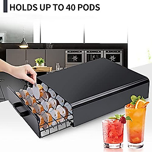 Premium Pod Holder for Bartesian Cocktail Capsules, Fits Under Bartesian Cocktail Machine & bev by BLACK+DECKER Cocktail Maker, Cocktail Capsule Drawer Counter Space Organizer (40 pods)