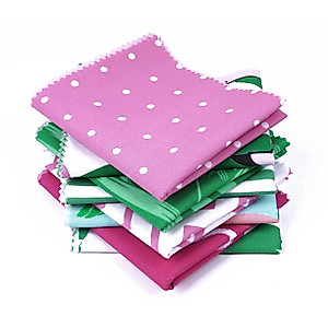 Soimoi 8 Pc Fat Quarter Bundle - Flamingo Tropical Theme Print 18"x 22" DIY Patchwork- 100% Cotton Pre-Cut Quilting Fabric (Pink & Green)