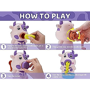 VBACALA Color Dough Toy Dough Tool Set, Clay Food Mold Set with Kitchen Creative Noodle Toys and Cow Ice Cream playdough Machine, 3 4 6 8-Year-Old Boy and Girl Birthday Creative Gifts