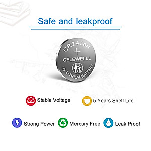 SURPOWER CR2450 3V Lithium Battery DL2450-10 Pack【5-Year Warranty】