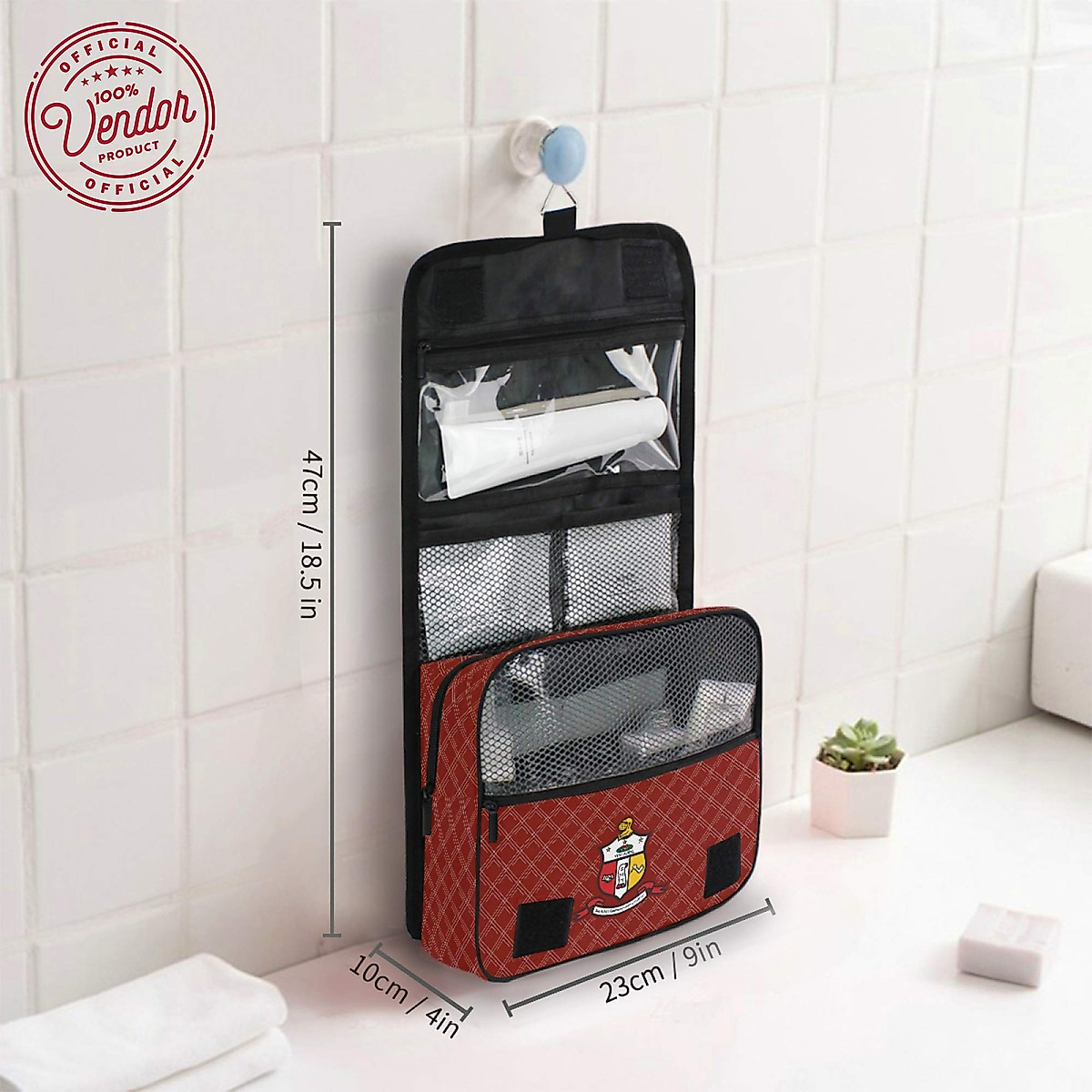 BBGreek Kappa Alpha Psi Official Vendor - Hanging Toiletry Bag - Diamonds - Fraternity Paraphernalia