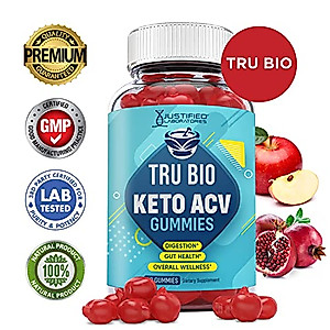 Justified Laboratories (10 Pack) Tru Bio Keto Gummies 1000MG ACV with Pomegranate Juice Beet Root B12 600 Gummys