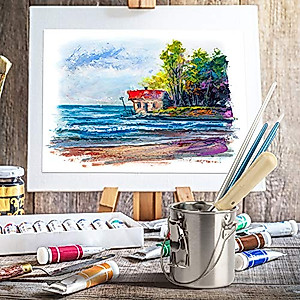 MyLifeUNIT Paint Brush Cleaner, Stainless Steel Brush Holder for Painting, 6.6 oz