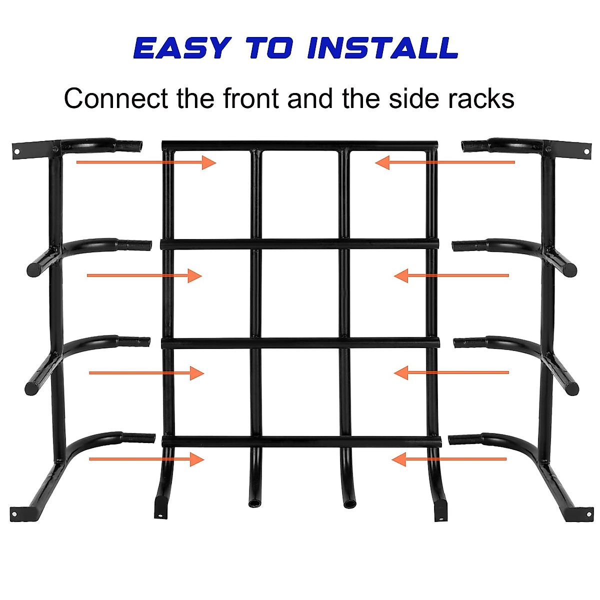 ICITYWALL Hay Feeder Goat, 24.4 x 20.8 x 12.6 Multiple Sided Goat Hay Rack, Heavy Duty Galvanized Metal Wall Hay Rack for Sheep Horses, etc(Black)
