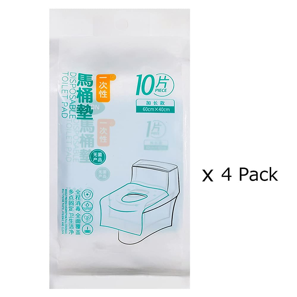 Disposable Toilet Seat Covers-40 Individually Packed, Waterproof, Ideal for Adult and Child -Travel Essentials for Airplanes, Travel, Camping and Public restrooms